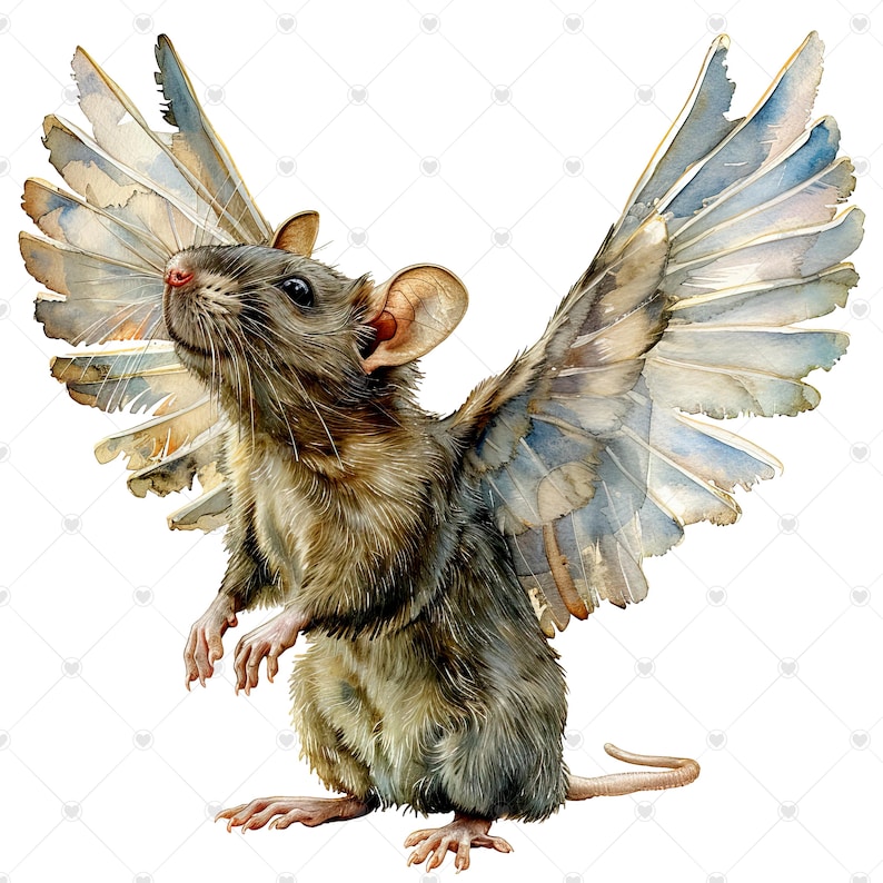 Rat With Angel Wings PNG Clipart Bundle- Digital Download - Etsy UK