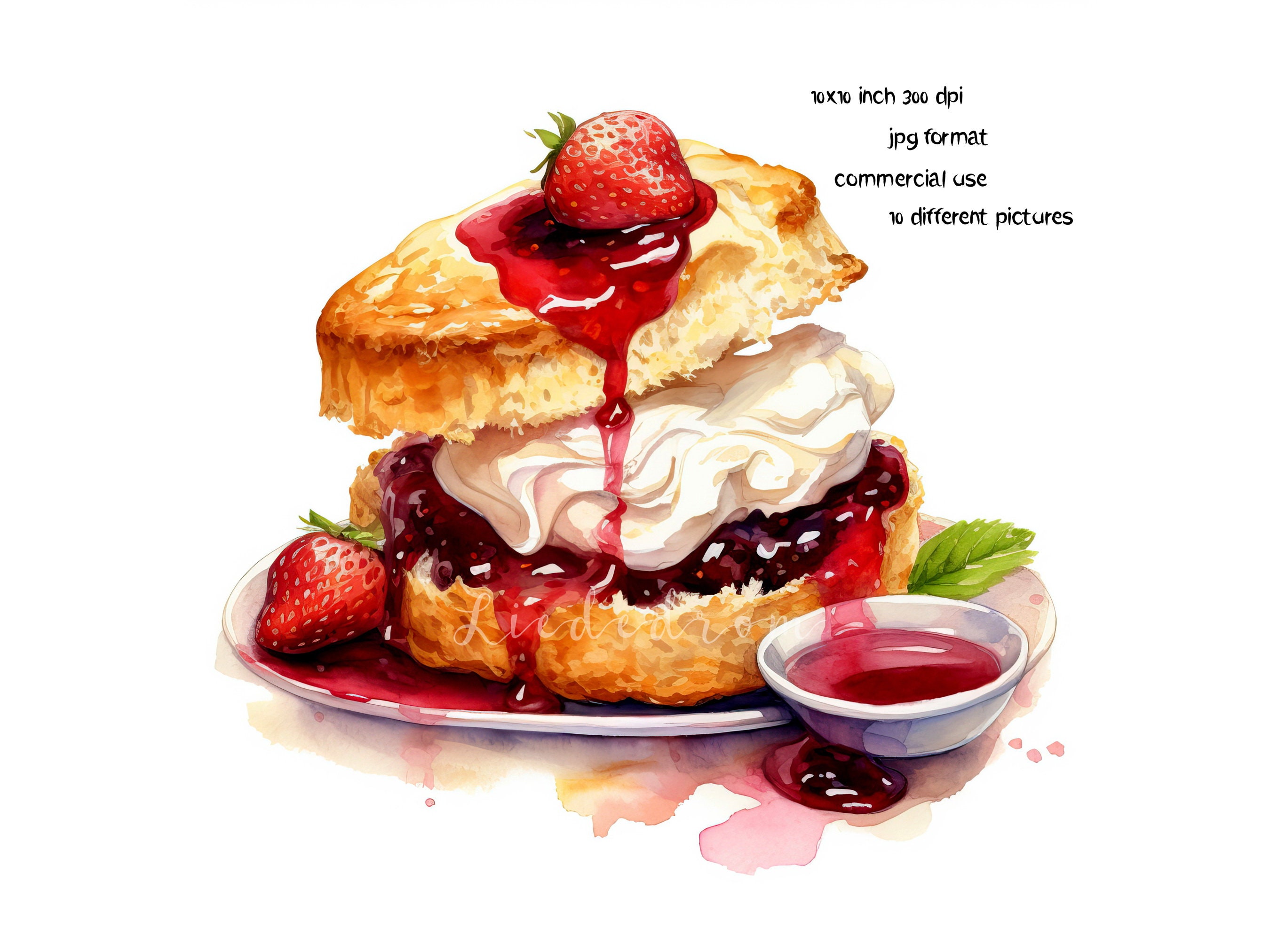 Scones With Jam And Cream Clipart Flower