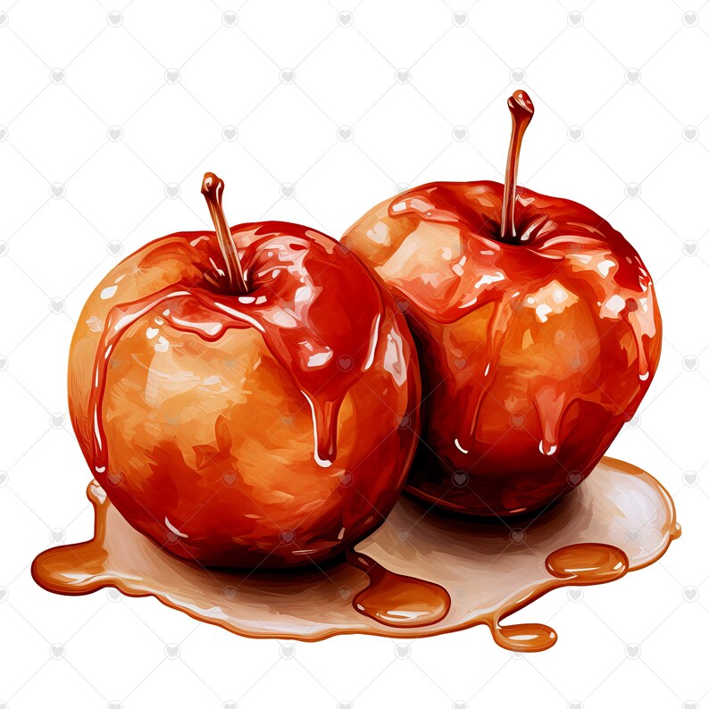 Caramel Apples Clipart Bundle 10 High Quality Watercolor - Etsy