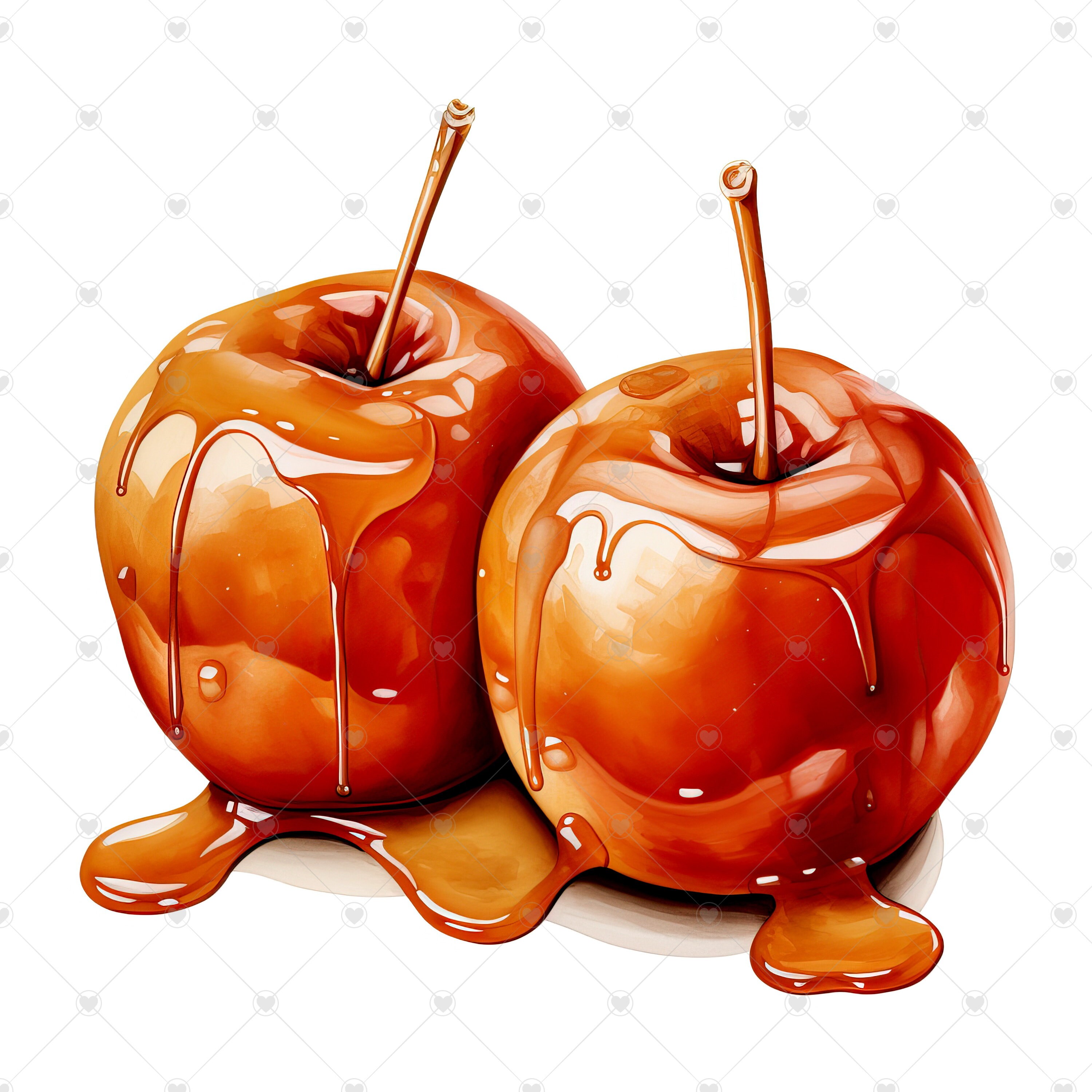 Caramel Apples Clipart Bundle 10 High Quality Watercolor - Etsy