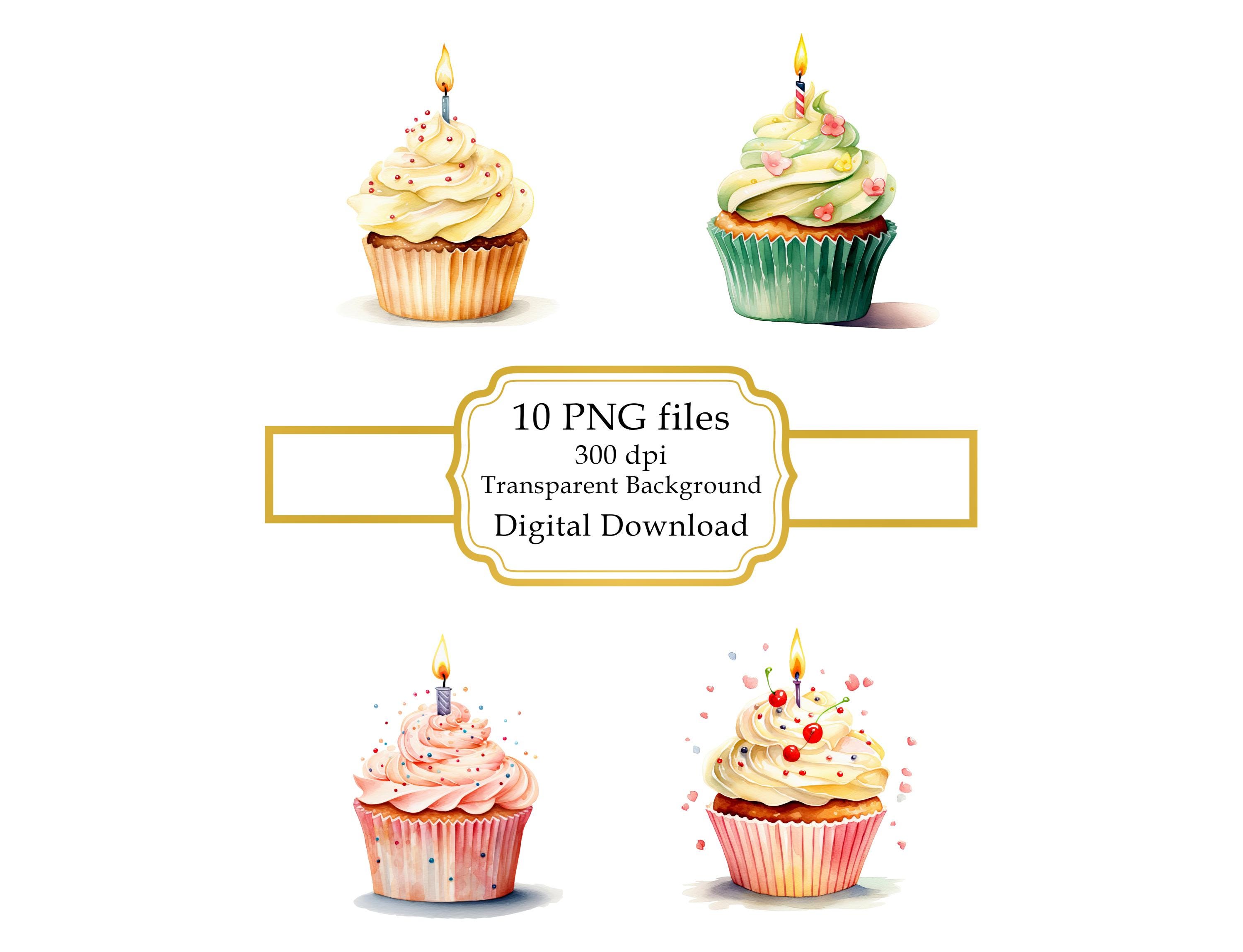 Birthday Cupcake PNG Clipart Bundle- Digital Download - Etsy