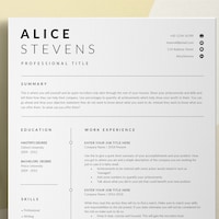 Clean Modern Resume Template 4 Page | CV Template + Cover Letter ...