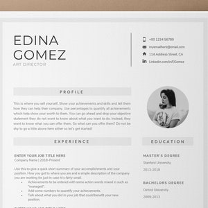 CV Resume Template With Photo, Paper Stationery, CV Template, Modern ...