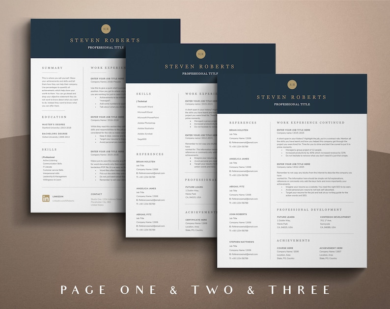 Professional Resume Template Simple, CV Template Word, Modern Resume ...