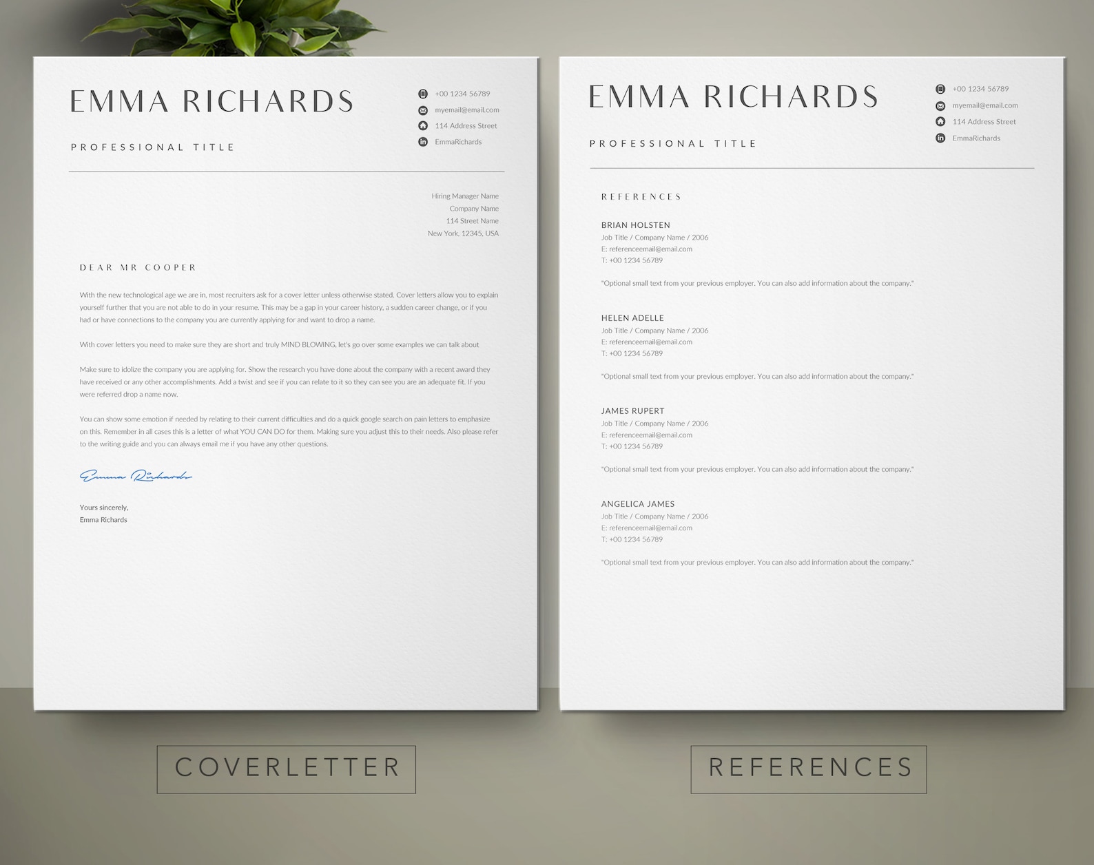 CV Resume Template With Photo, Paper Stationery, CV Template, Modern ...