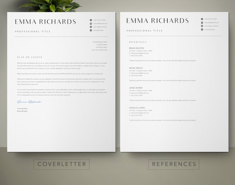 CV Resume Template With Photo, Paper Stationery, CV Template, Modern ...