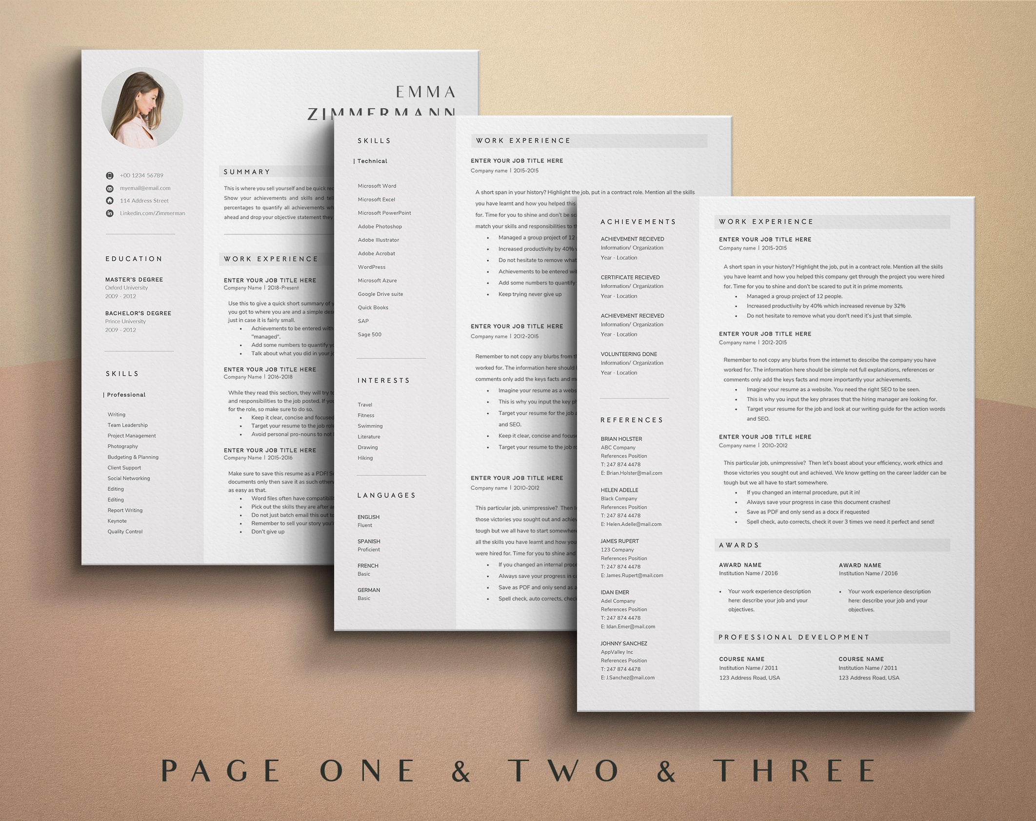 Resume Template for Google Docs, Microsoft Word & Pages, Cover Letter ...