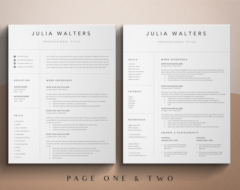 Creative Resume, Professional Resume, Modern Resume, Curriculum Vitae ...