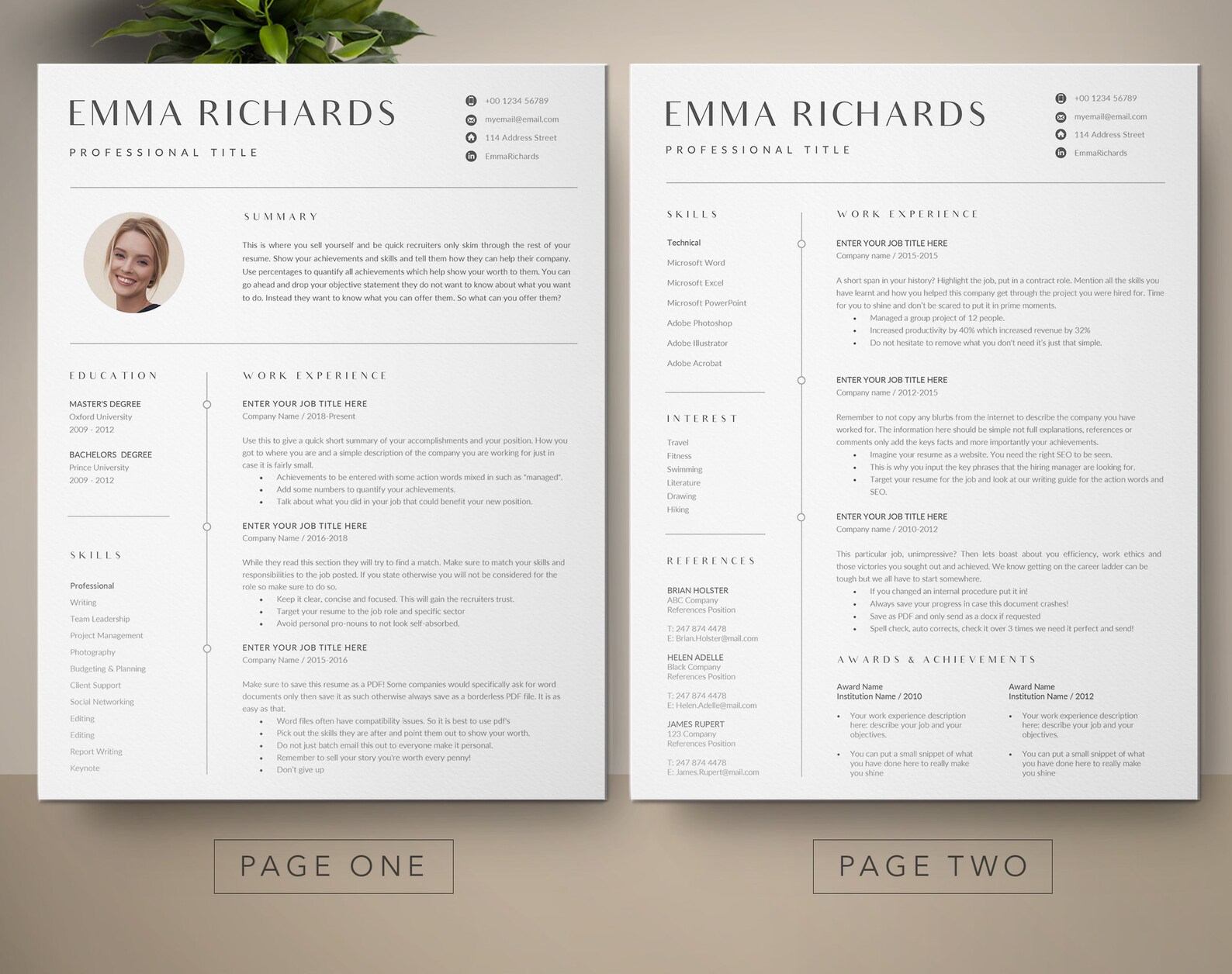 Resume Template Bundle, CV Template Pack, Bes Resume Templates, Resume ...