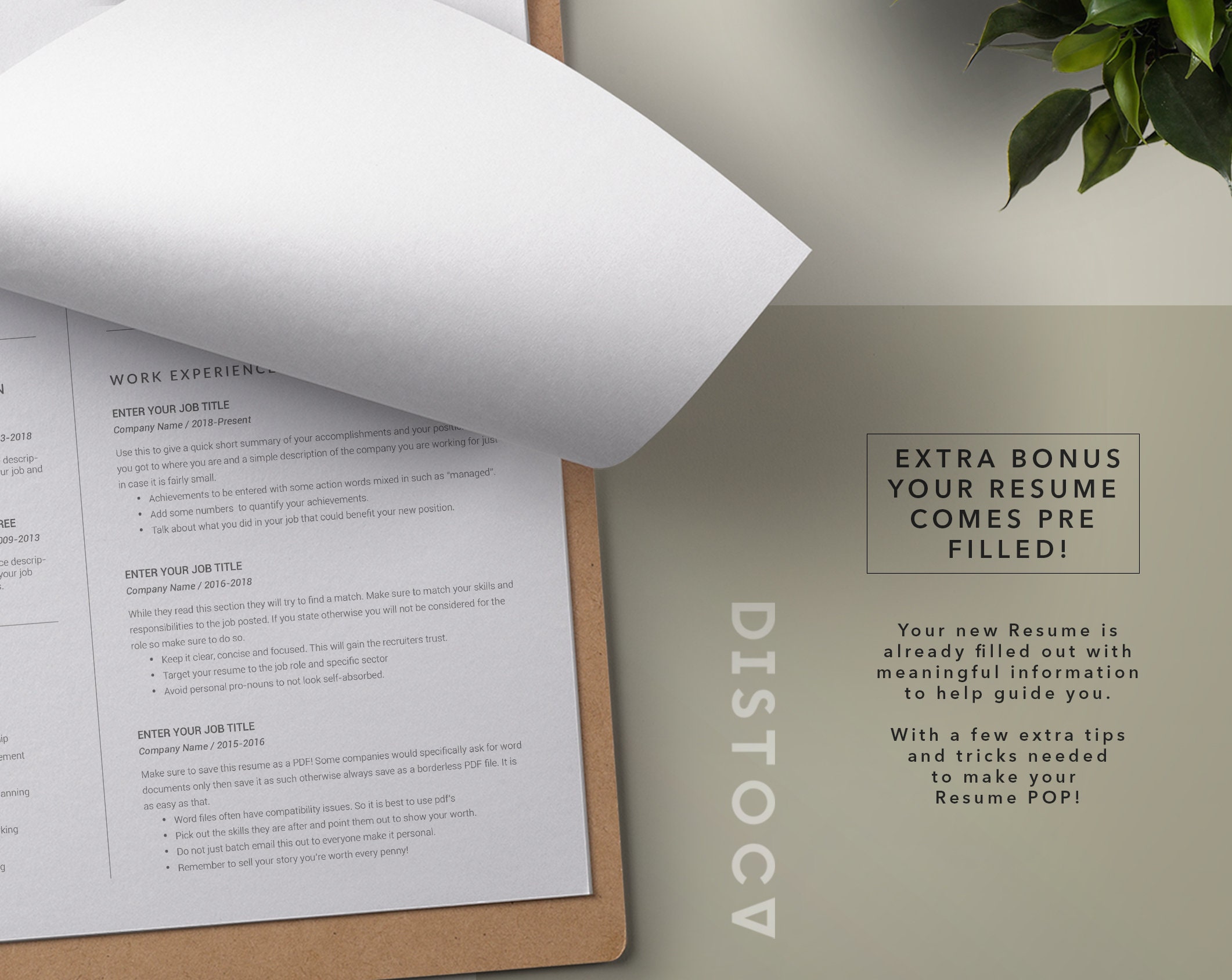 CV Resume Template With Photo, Paper Stationery, CV Template, Modern ...