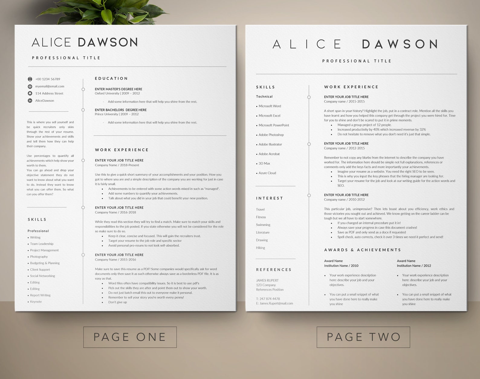 Resume Template Bundle, CV Template Pack, Bes Resume Templates, Resume ...