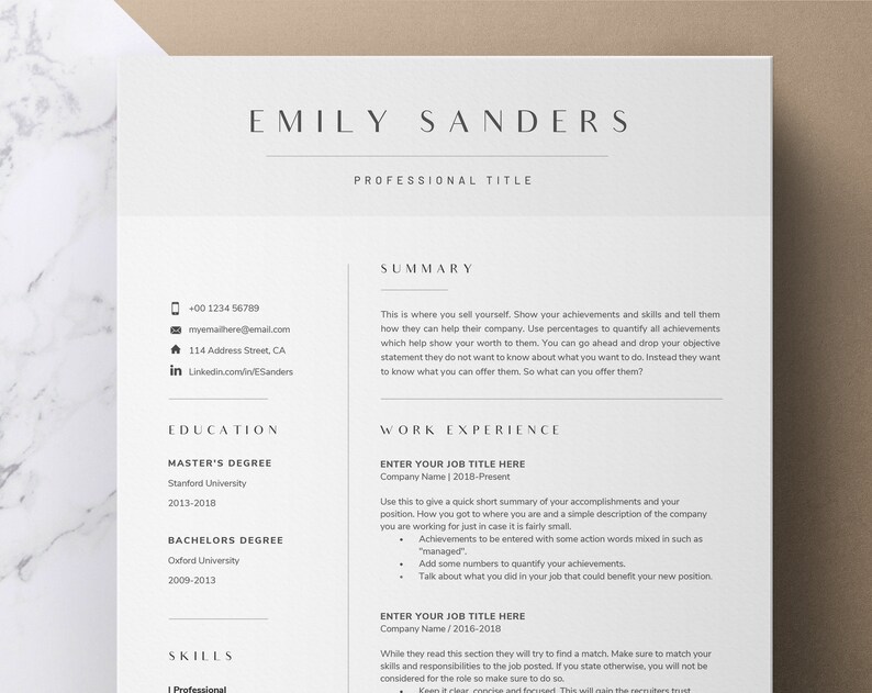 Modern Resume Template CV Resume Template IT Resume | Etsy UK