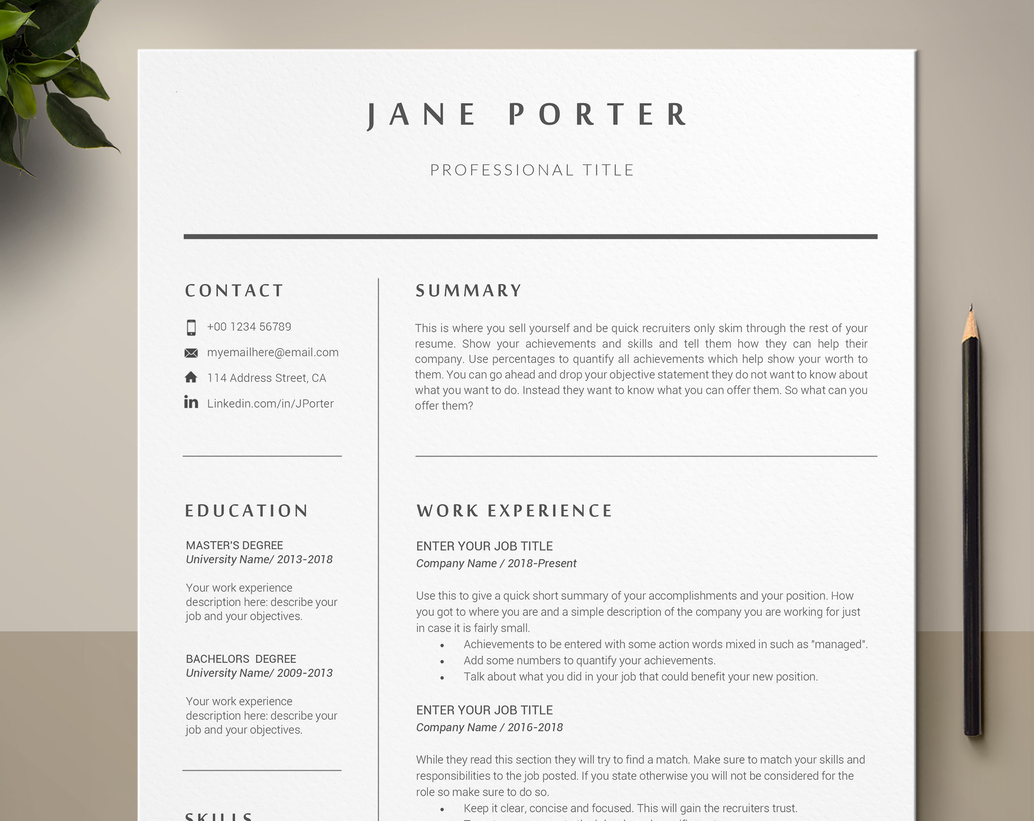 Resume Template Pages Professional Resume CV Modern Resume Etsy Singapore
