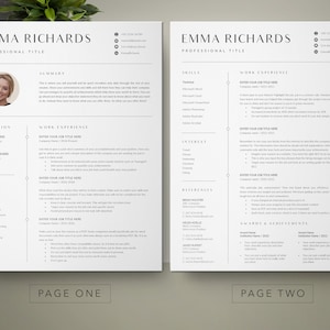 CV Resume Template With Photo, Paper Stationery, CV Template, Modern ...