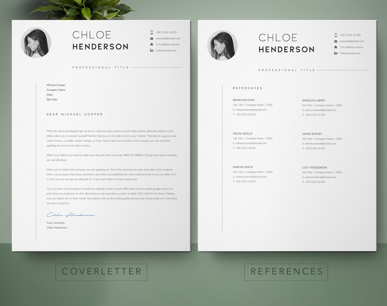 Resume Template Word, CV Template, Cover Letter, Teacher Resume ...