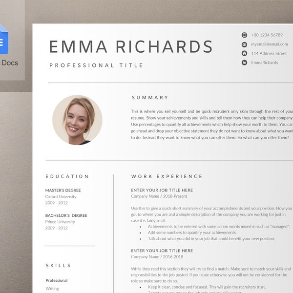 Google Docs Resume Slides - Etsy