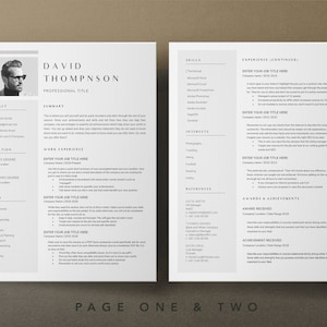 Modern Men Resume Template 2 Pages, CV Template, Cover Letter, Instant ...
