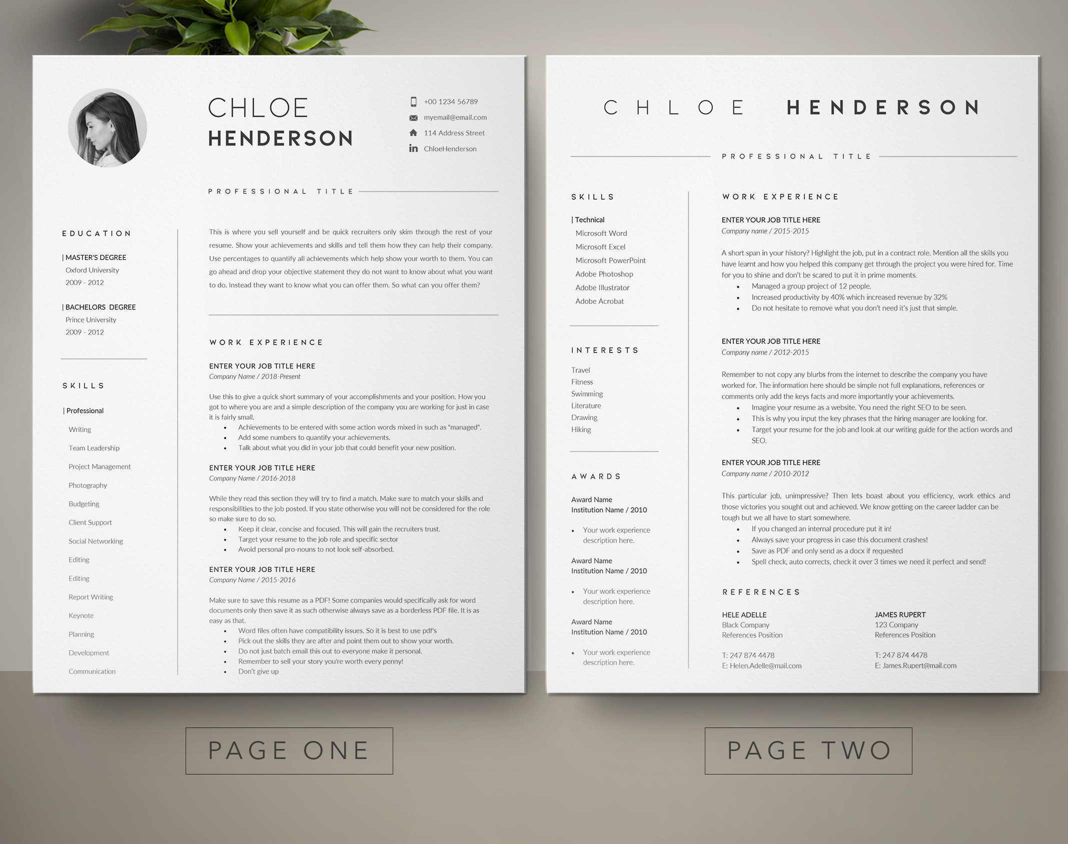 Resume Template Bundle, Clean Resume Templates, CV Templates Pack, CV ...