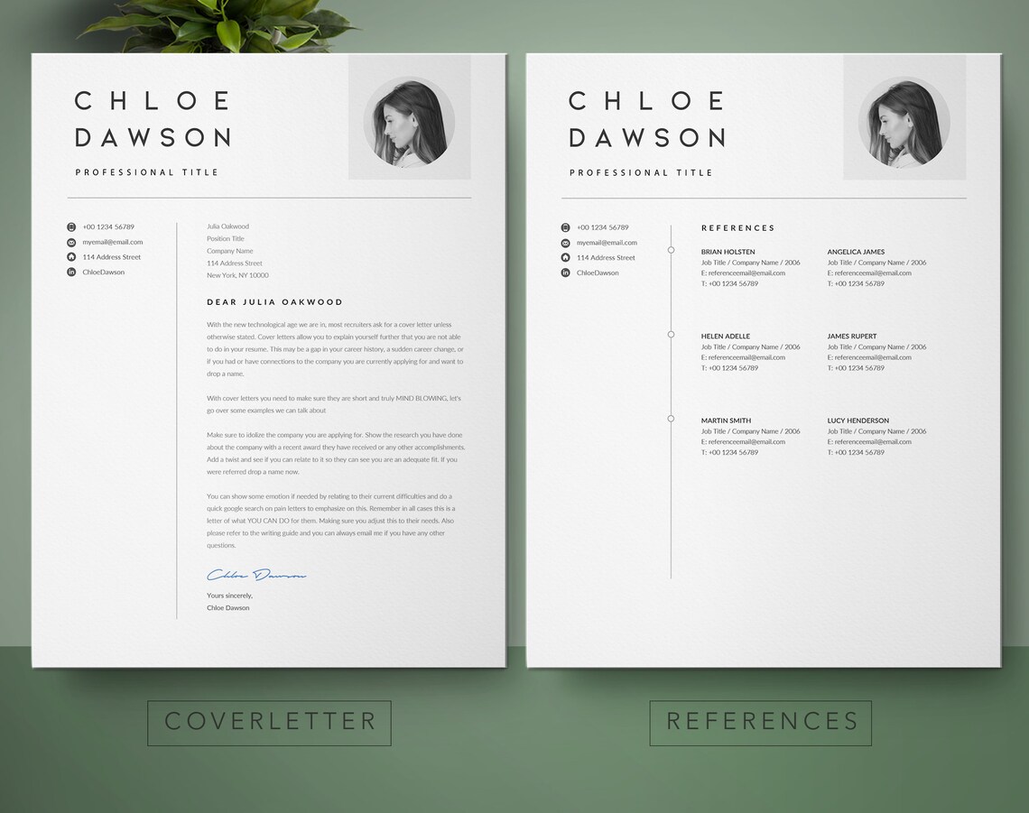 Professional Resume Template Word, 3 Pages Resume, Simple CV Template ...
