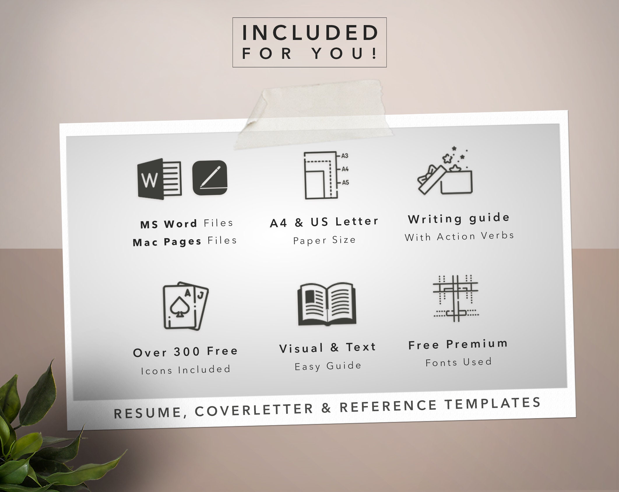 Resume Template, Cover Letter and References, CV Resume With Photo ...