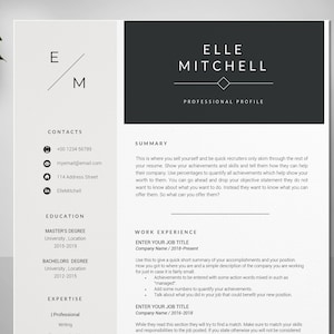 Professional Resume Template for Word, CV Template Modern, Simple ...