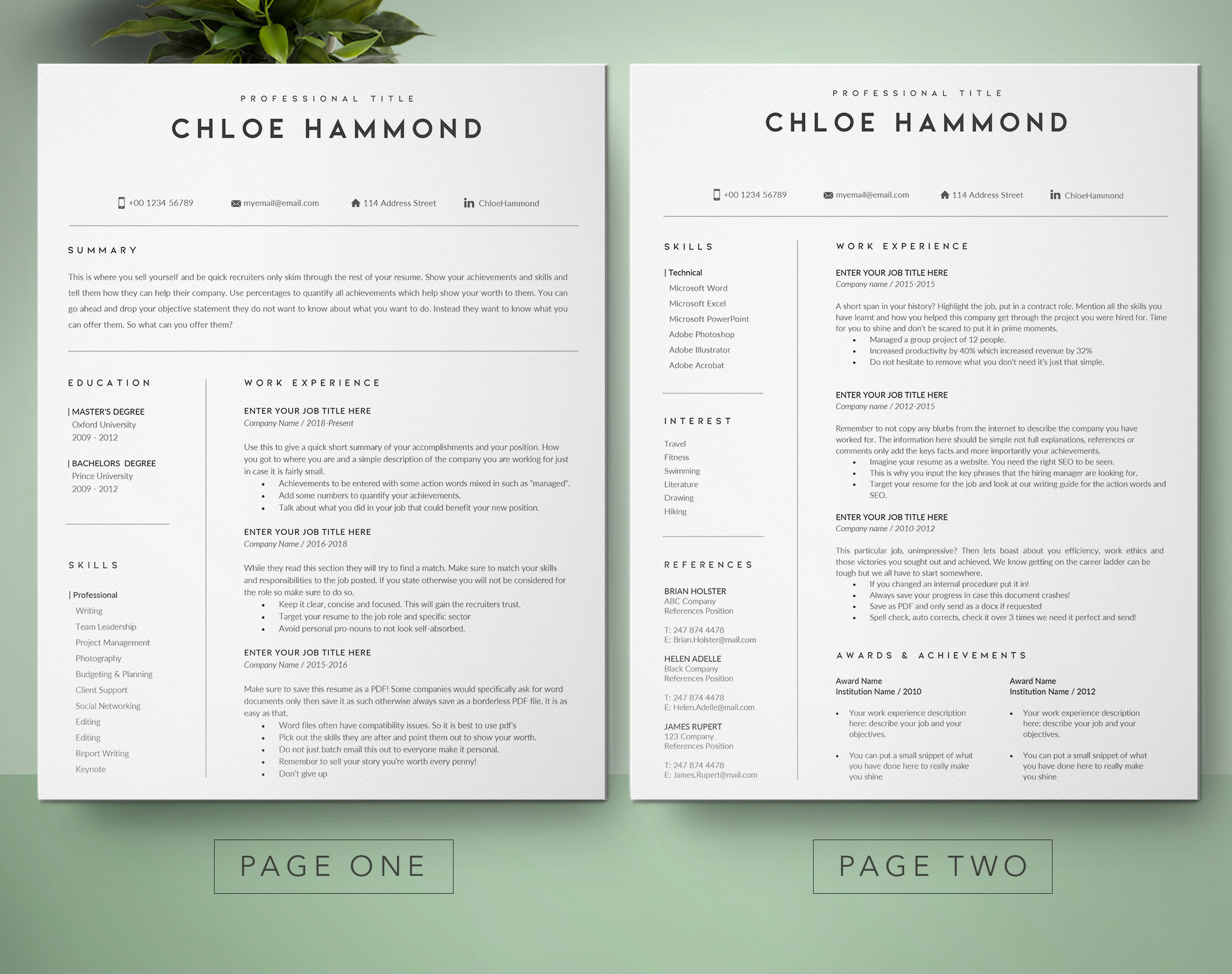 Resume Builder Resume Design Resume Pack Cv Template Cover Letter Free ...