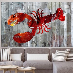Lobster Print Lobster Art Print Lobster Painting Sea Creature Print ...