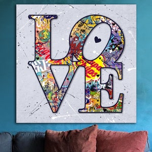 Love Sign Print Love Sign Wall Decor Pop Art Love Graffiti Wall Art ...