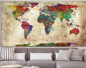 2 Panel World Map - Etsy