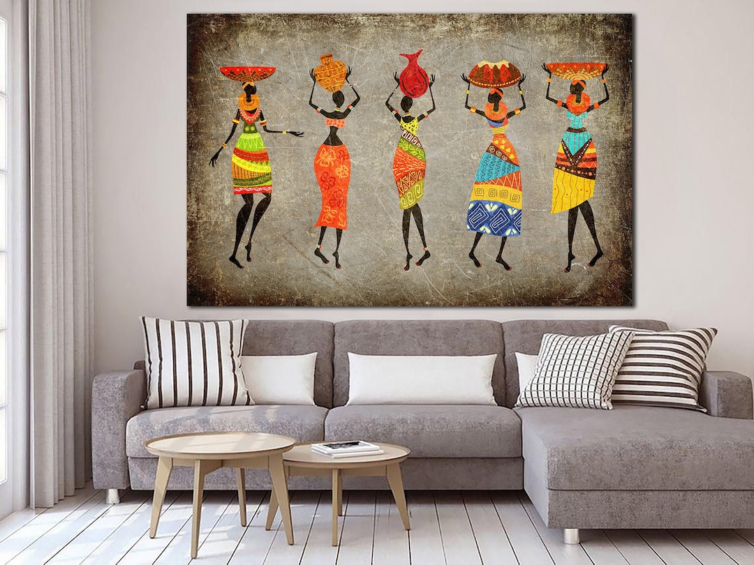 Abstract African Women Print on Canvas African Culture Wall Art Multi ...