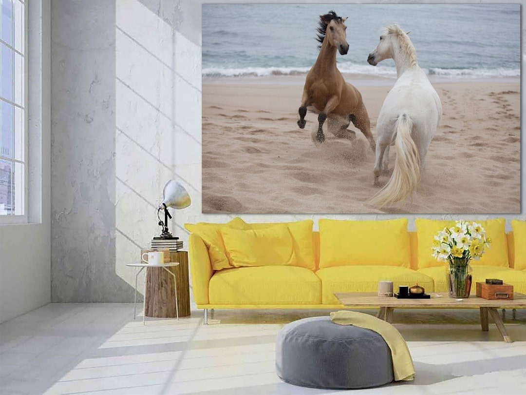 Two Horses Print on Canvas Couple Horses Multi Panel Print - Etsy