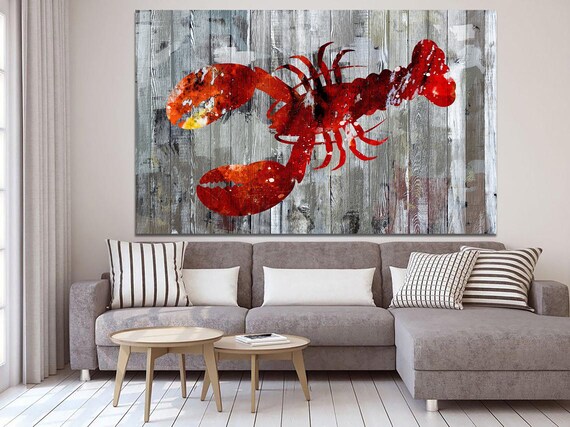 Lobster Print Lobster Art Print Lobster Painting Sea Creature | Etsy
