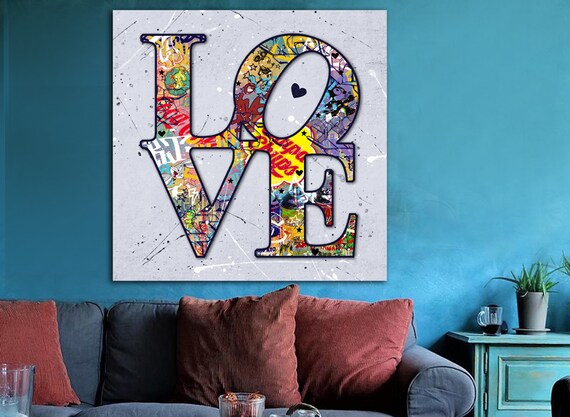 Love Sign Print Love Sign Wall Decor Pop Art Love Graffiti - Etsy
