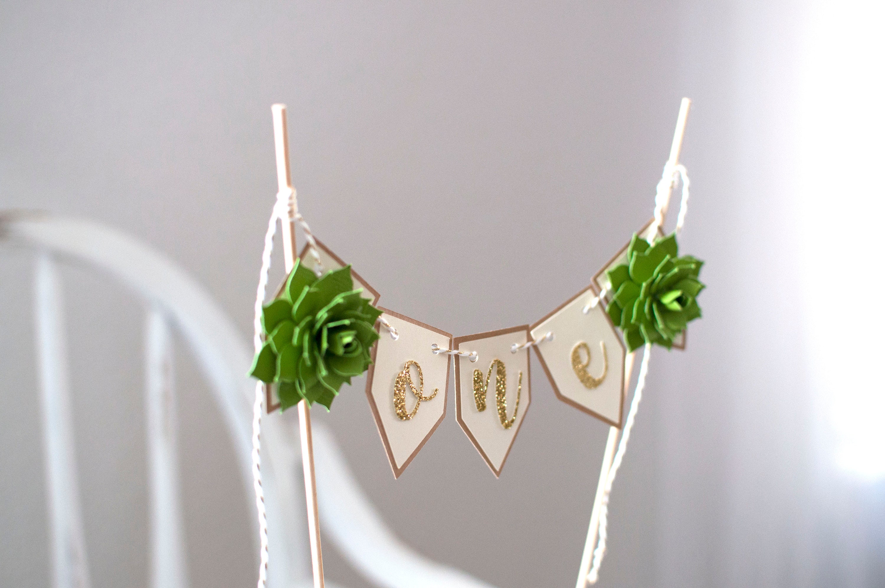 Succulent Cake Banner First Birthday Garden Party Succulent - Etsy