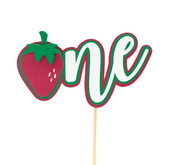 Strawberry ONE Cake Topper | Etsy