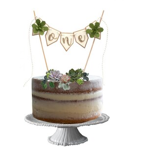 Succulent Cake Banner Greenery Decor First Birthday Garden Party ...