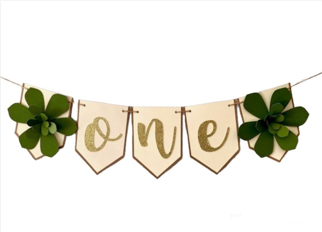 Succulent High Chair Banner, First Birthday, Garden Party, Succulent ...
