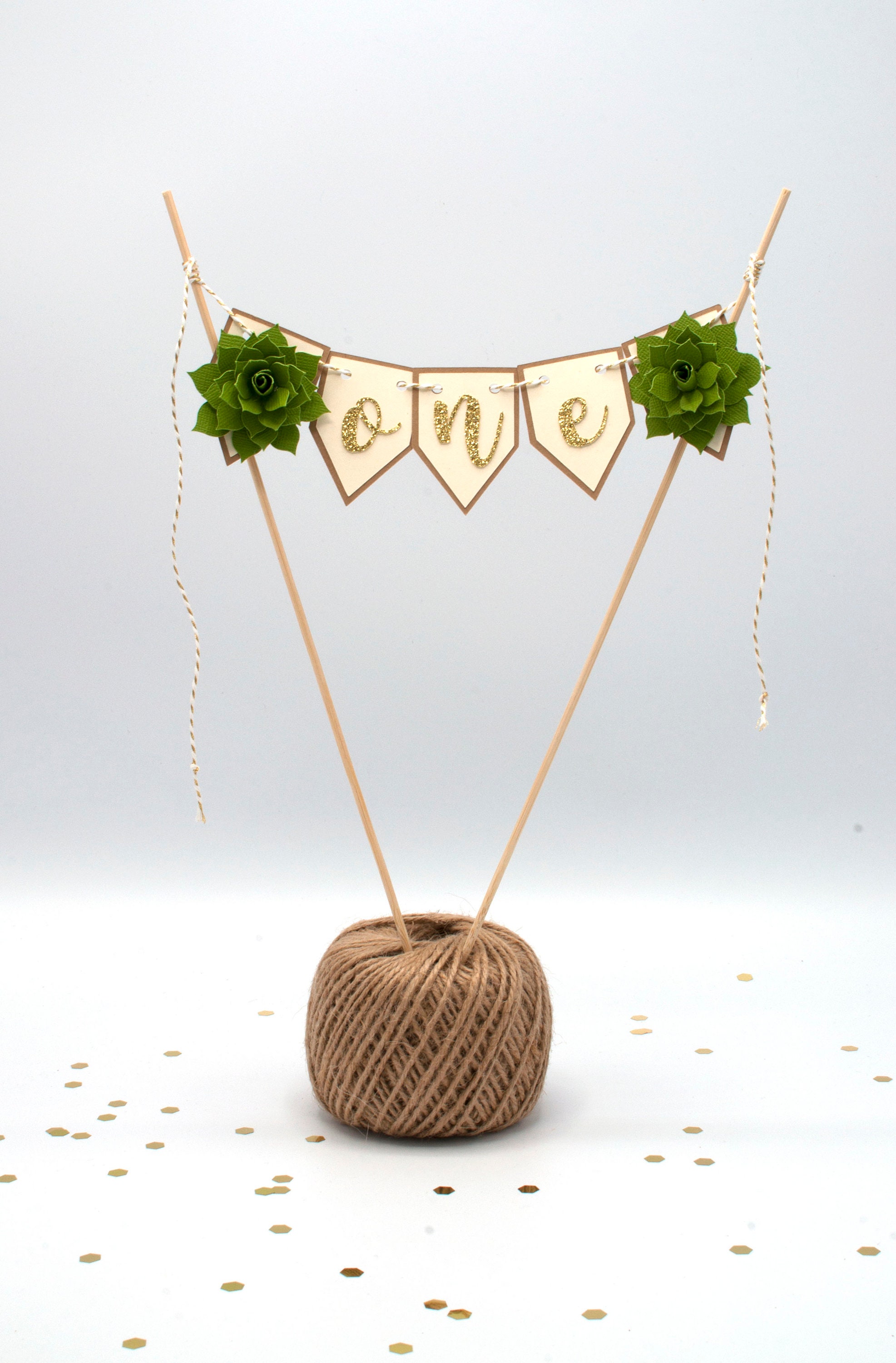 Succulent Cake Banner First Birthday Garden Party Succulent - Etsy