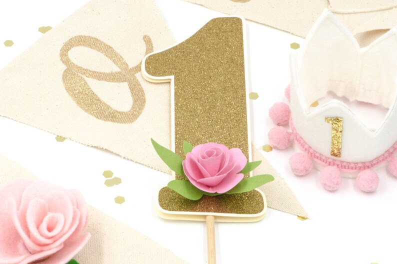 Floral One Cake Topper - Etsy