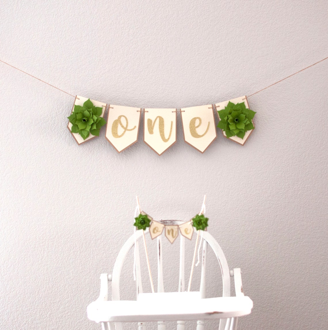 Succulent Cake Banner First Birthday Garden Party Succulent - Etsy