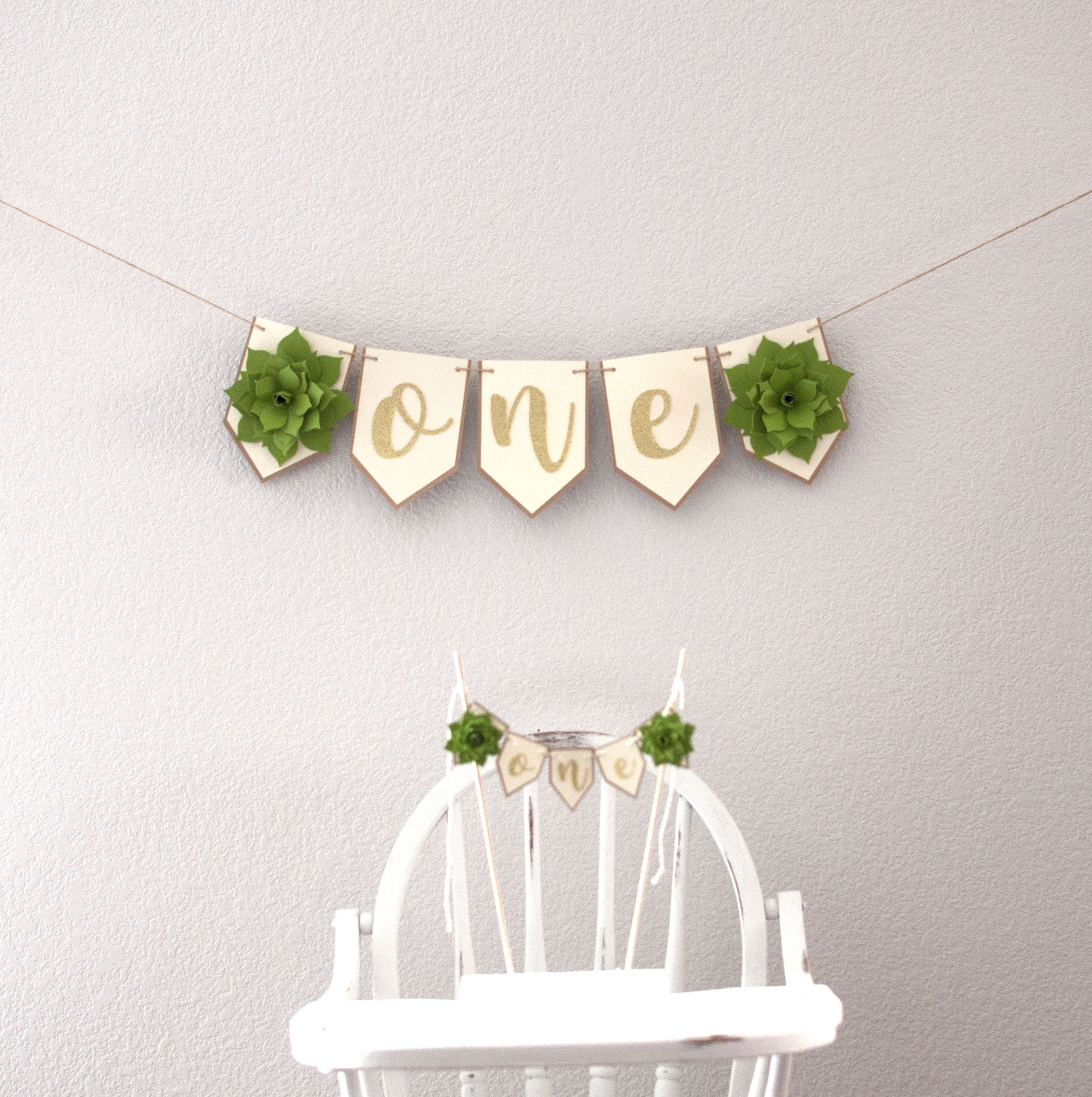 Succulent Cake Banner First Birthday Garden Party Succulent - Etsy