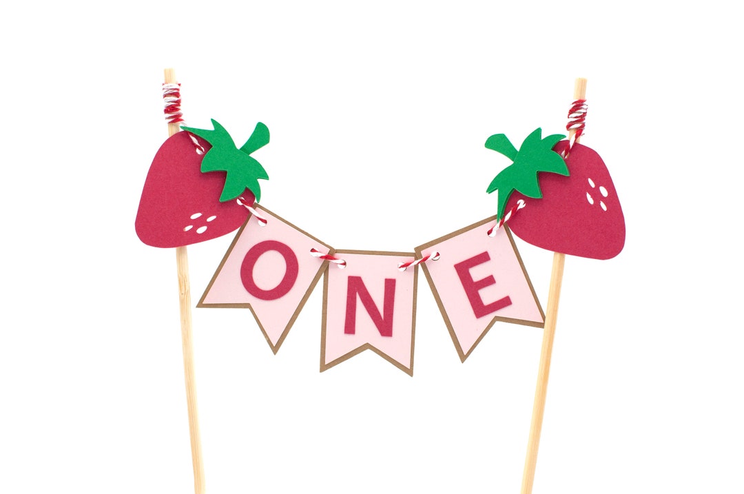 Strawberry ONE Smash Cake Banner - Etsy