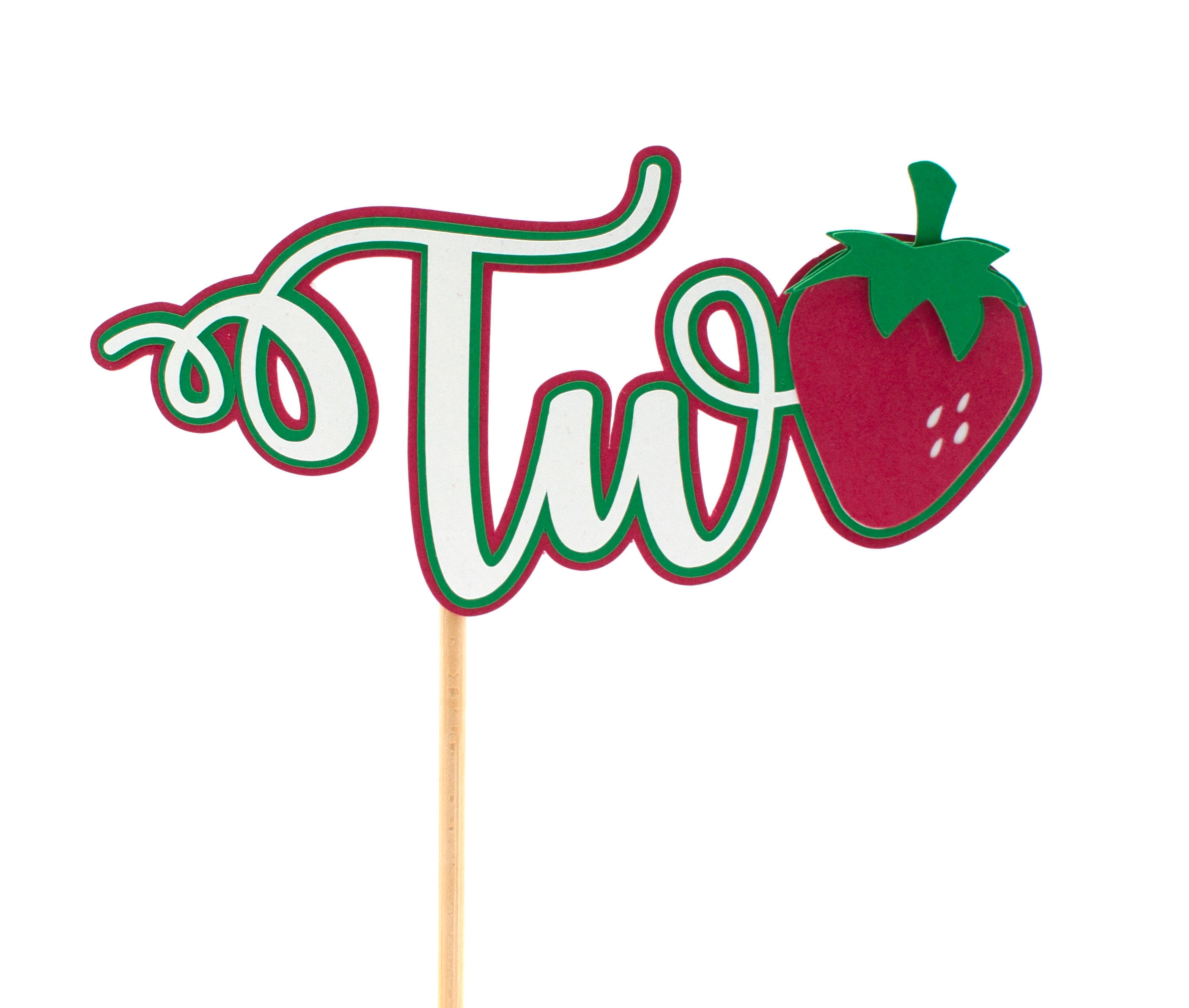 Strawberry TWO Cake Topper - Etsy
