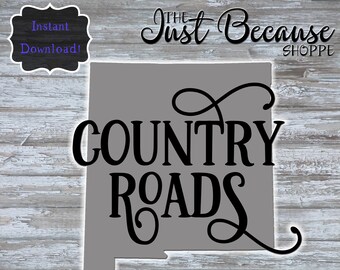 Country roads svg | Etsy