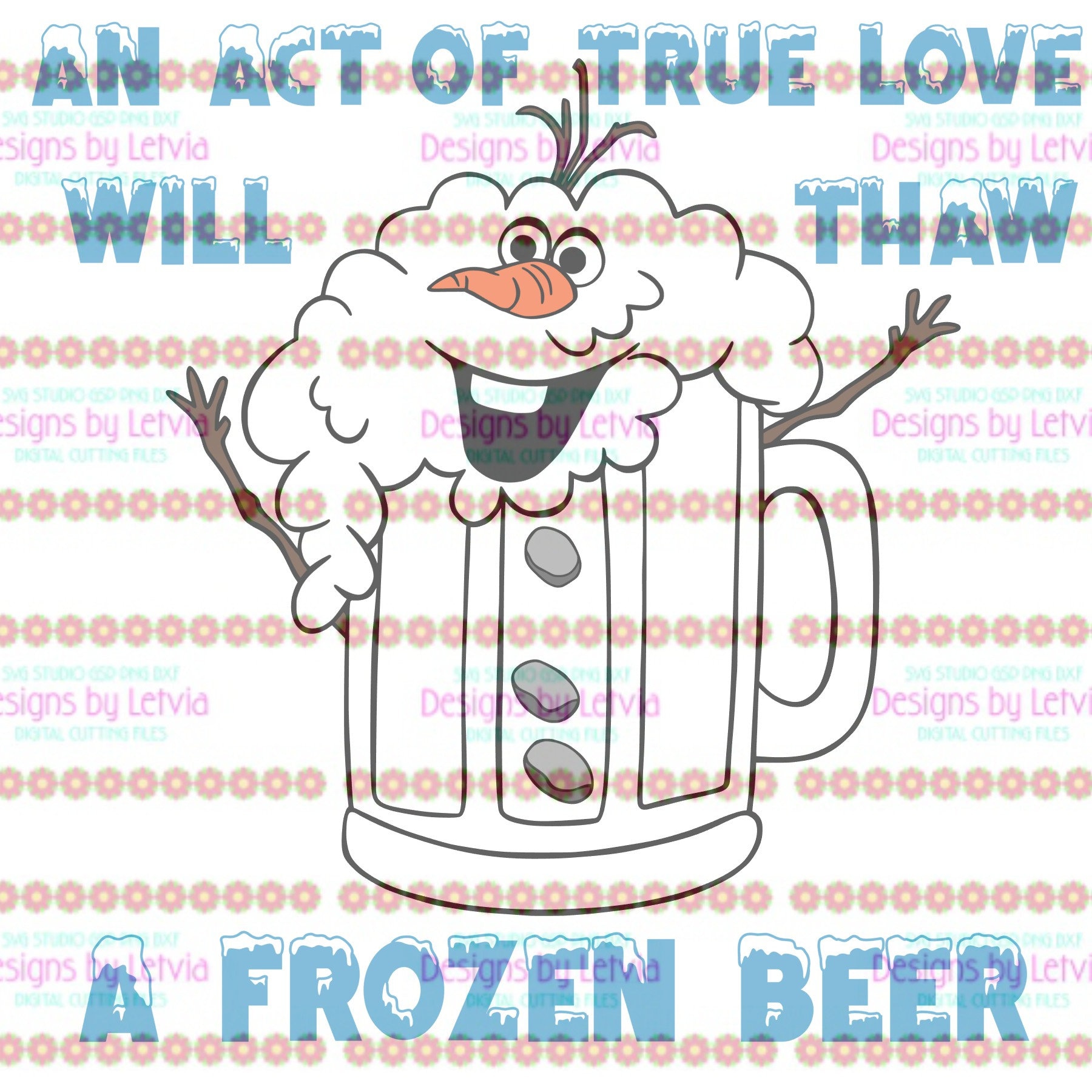 Olaf Frozen Beer Mug SVG Cut File (digital Download) - Etsy