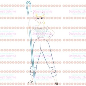 Toy Story 4 Bo Peep Outline, Layered SVG, Bo Peep Sublimation Png, PNG ...
