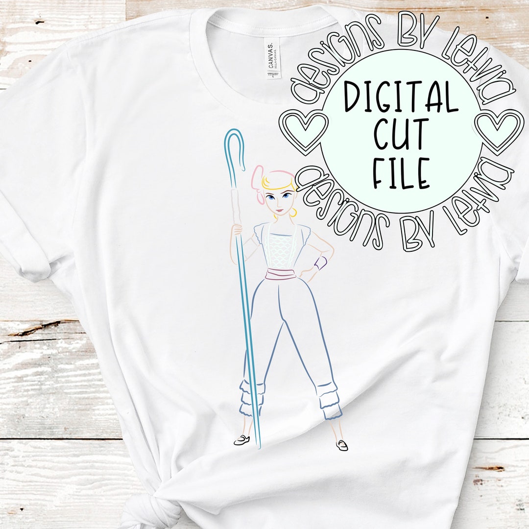 Toy Story 4 Bo Peep Outline, Layered SVG, Bo Peep Sublimation Png, PNG ...
