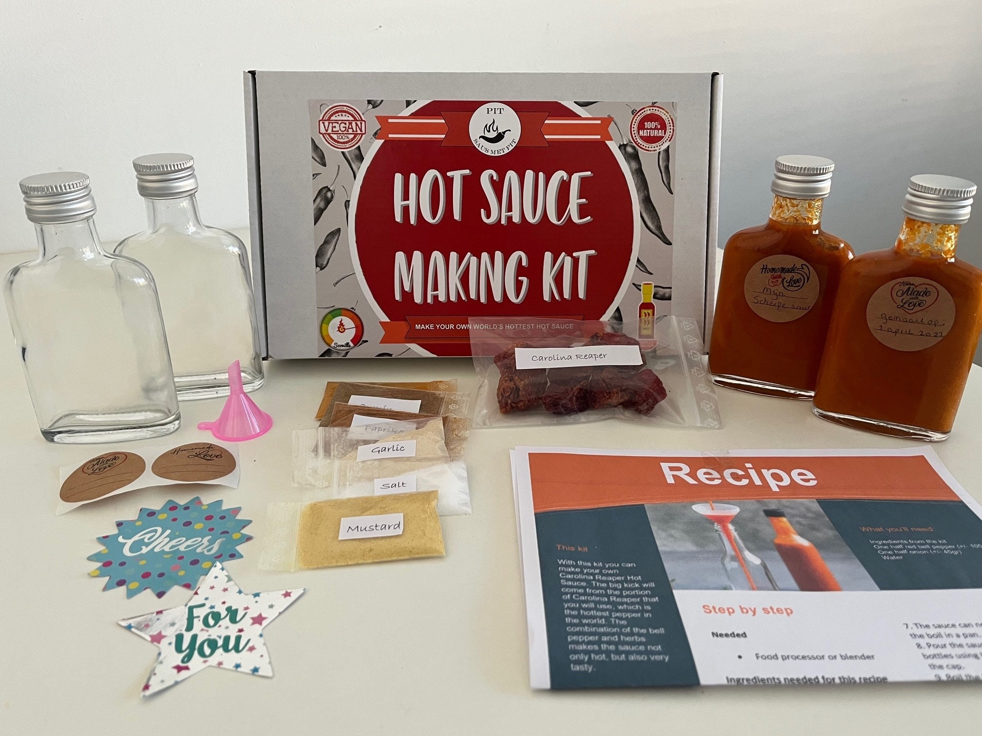 Carolina Reaper Hot Sauce Making Kit DIY Hot Sauce Set Fathers Day Gift ...