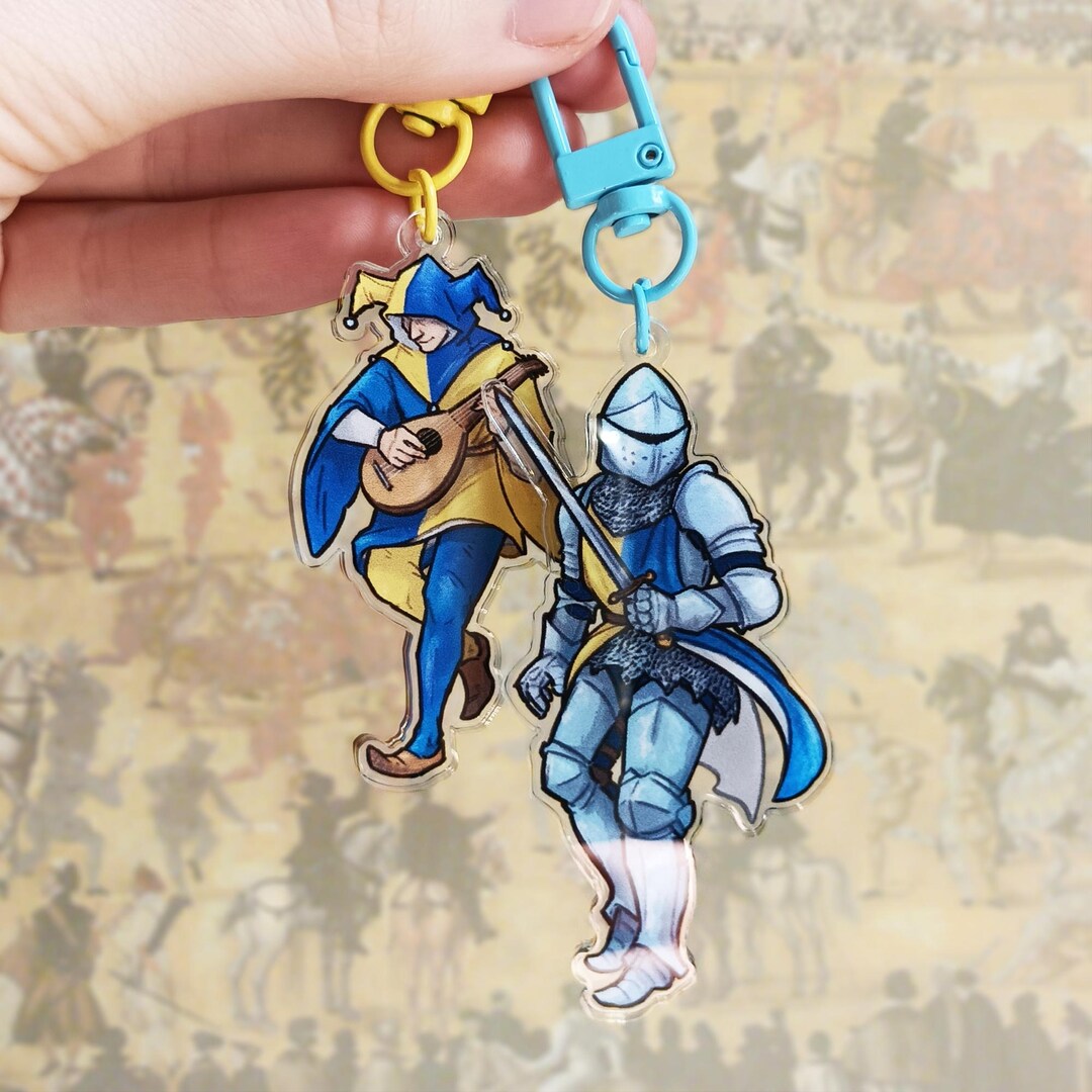 Knight and Jester Acrylic Charms / Medieval Keychains - Etsy