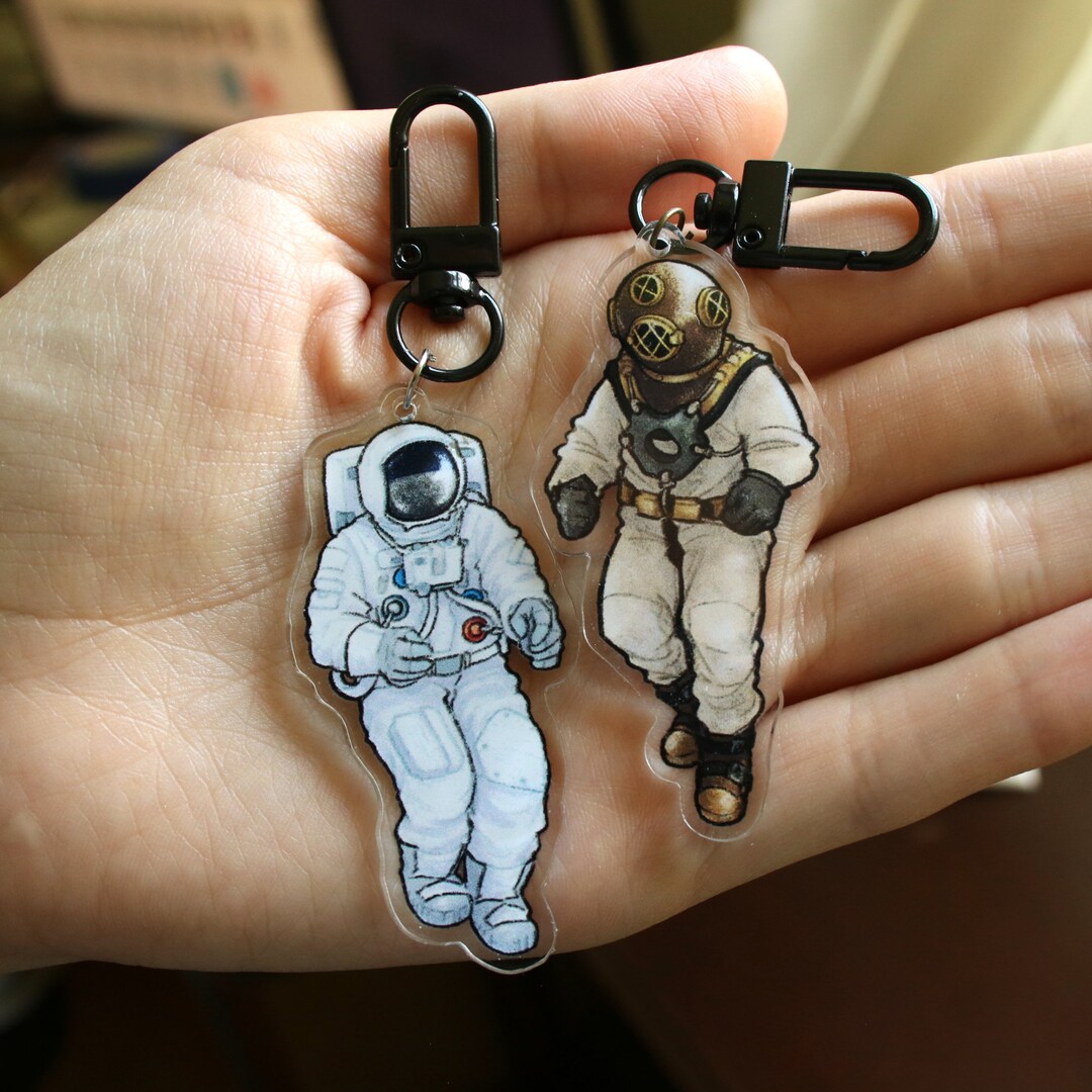 Astronaut and Diver Acrylic Charms / Space and Nautical Keychains - Etsy